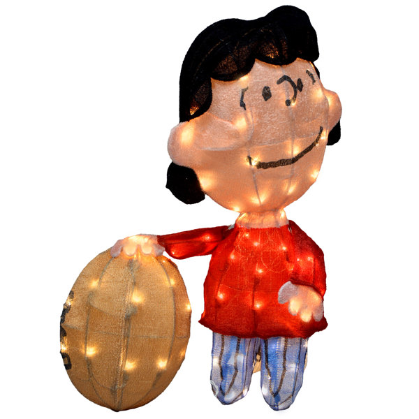 ProductWorks Peanuts 32in Peanuts 3D PreLit LED Yard Art Lucy w Football and Charlie Brown ...